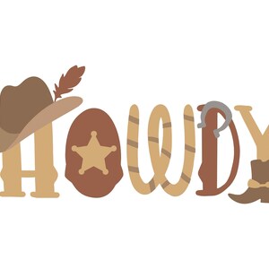 Howdy, Cowboy Hat, Cowboy Boot, Sheriff Badge, Horseshoe, Lasso, Cricut ...