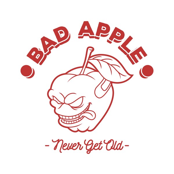 Bad Apple Svg - Etsy
