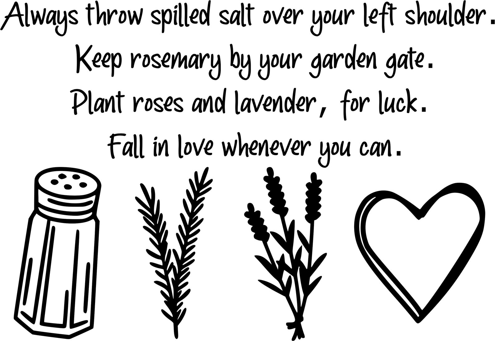 Always Throw Spilled Salt Over Your Left Shoulder Keep - Etsy