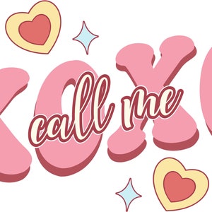 Xoxo Call Me, Cricut Design Cut File SVG PNG Ai JPEG Pdf Eps Digital ...