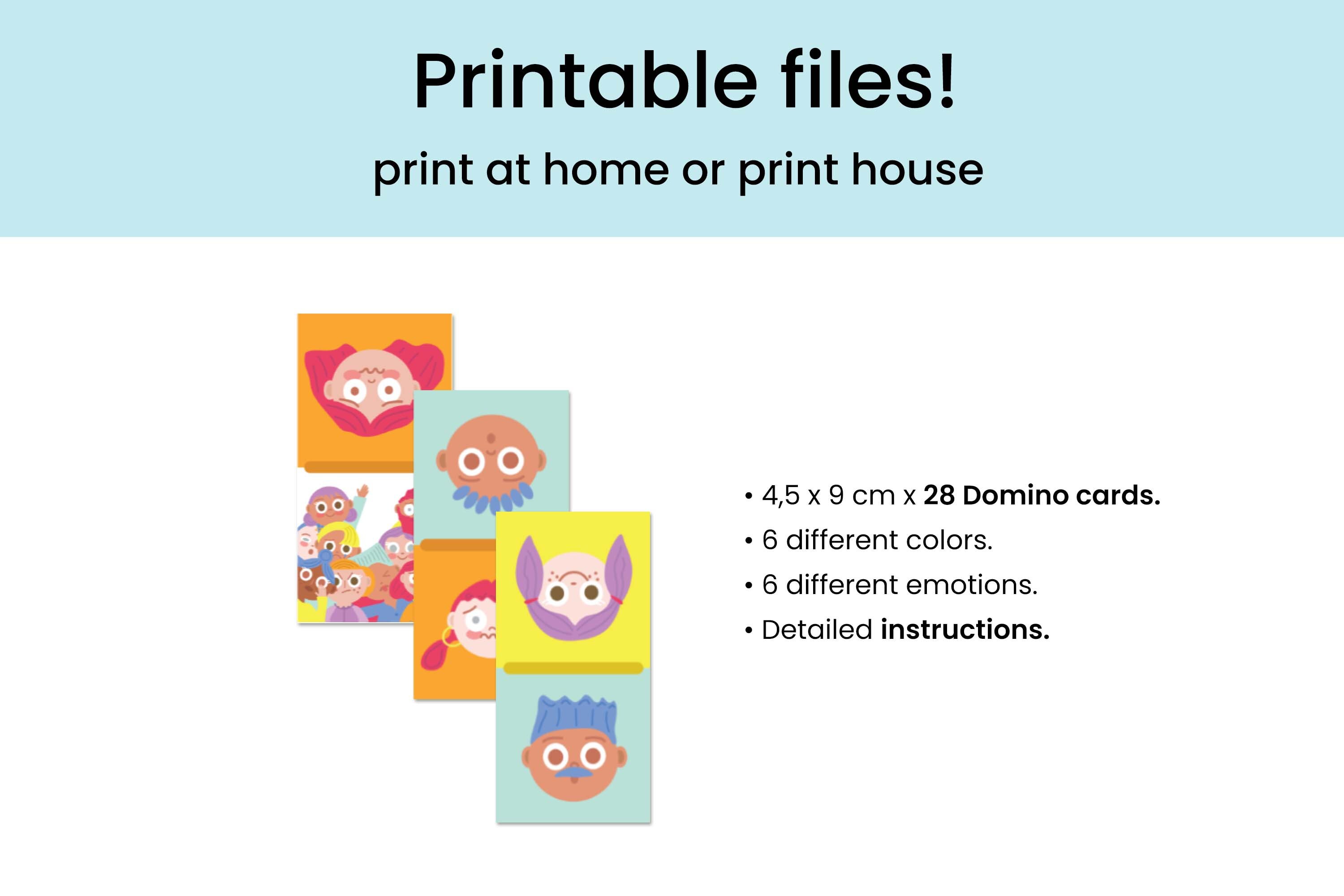 Domino of Emotions Game Template for Kids Educational Ready - Etsy