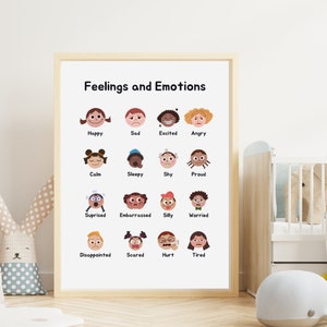 Feelings & Emotions Poster, Classroom Posters, Educational Wall Art ...