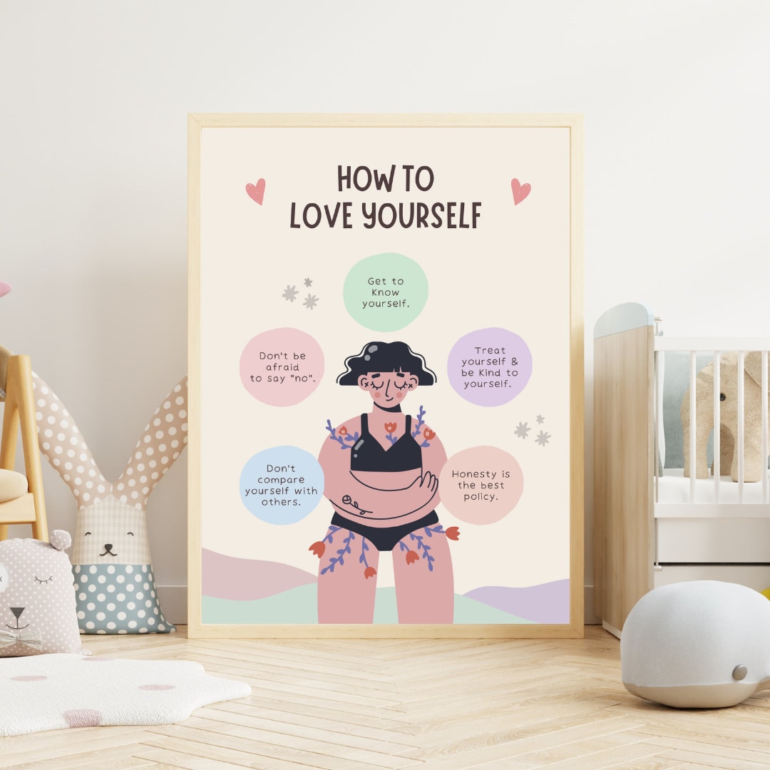 Self Love Looks Like Poster, Classroom Poster, Kids Room Wall Print ...