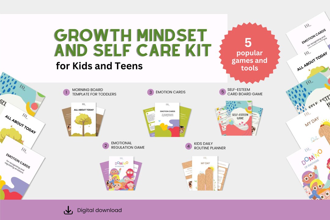 Growth Mindset and Self Care Kit for Kids and Teens | Calming Corner ...