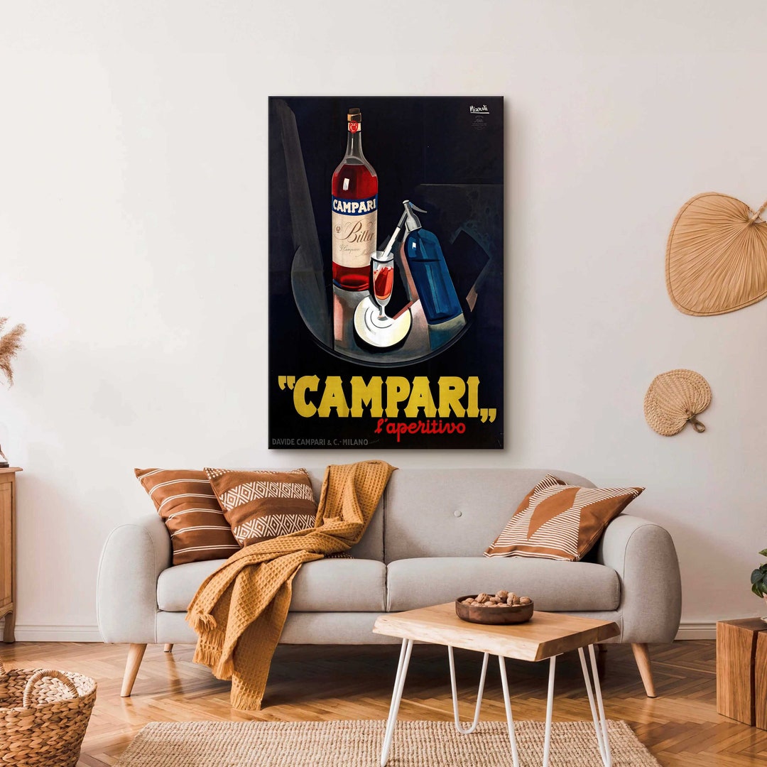 Campari L'aperitivo Canvas, Campari Wine Advertisement Print, Drinking ...
