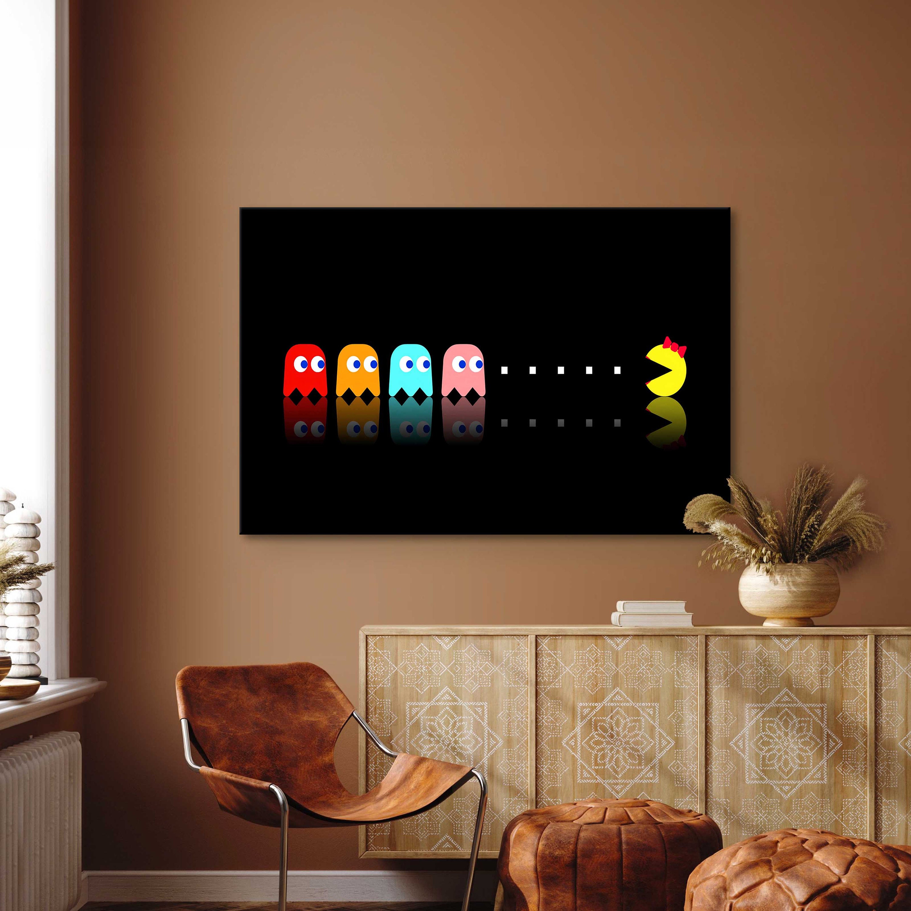 Retro Game Canvas Game Room Wall Art Canvas Ms. Pacman - Etsy