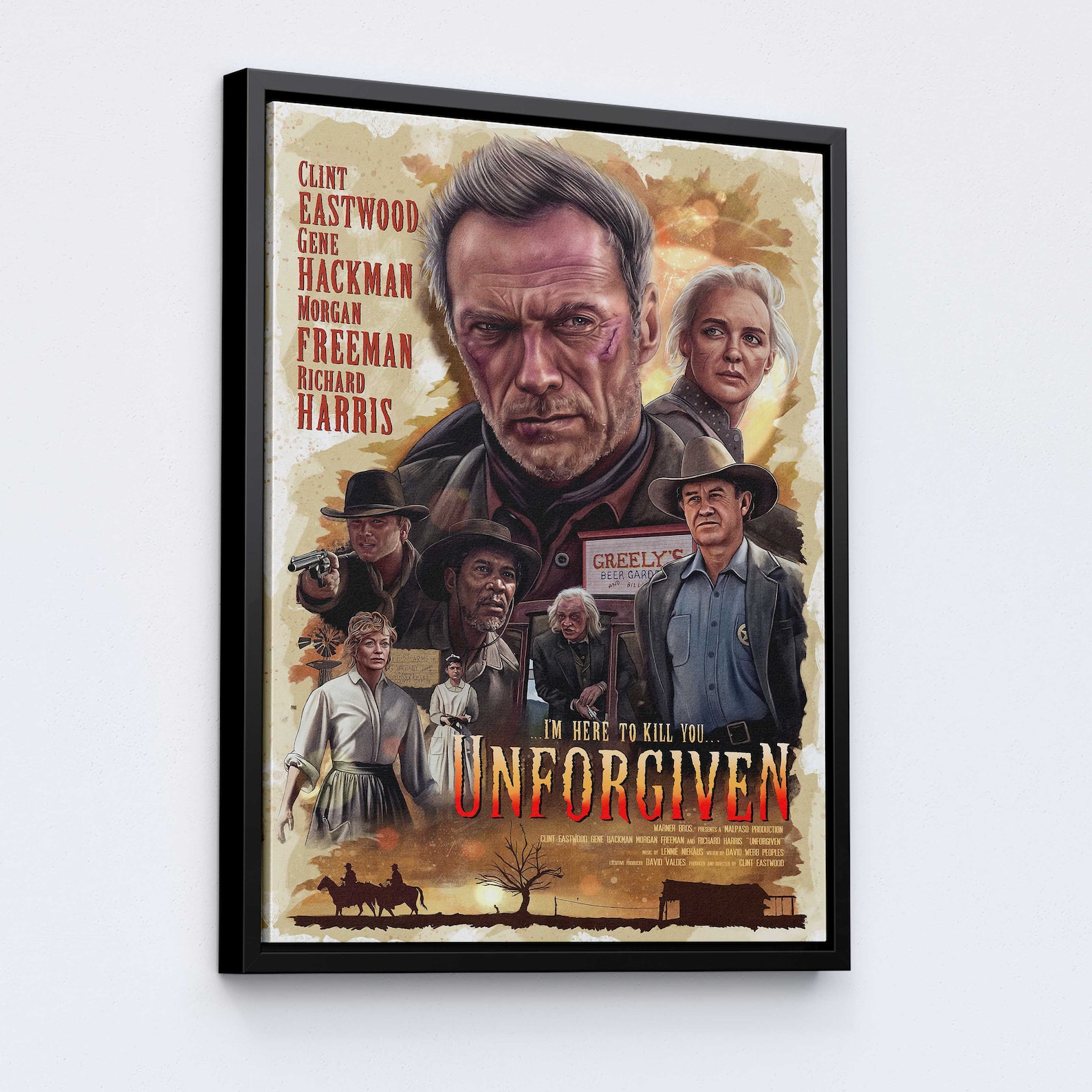Unforgiven Movie Canvas, Unforgiven 1992 Movie Poster, Unforgiven Movie ...