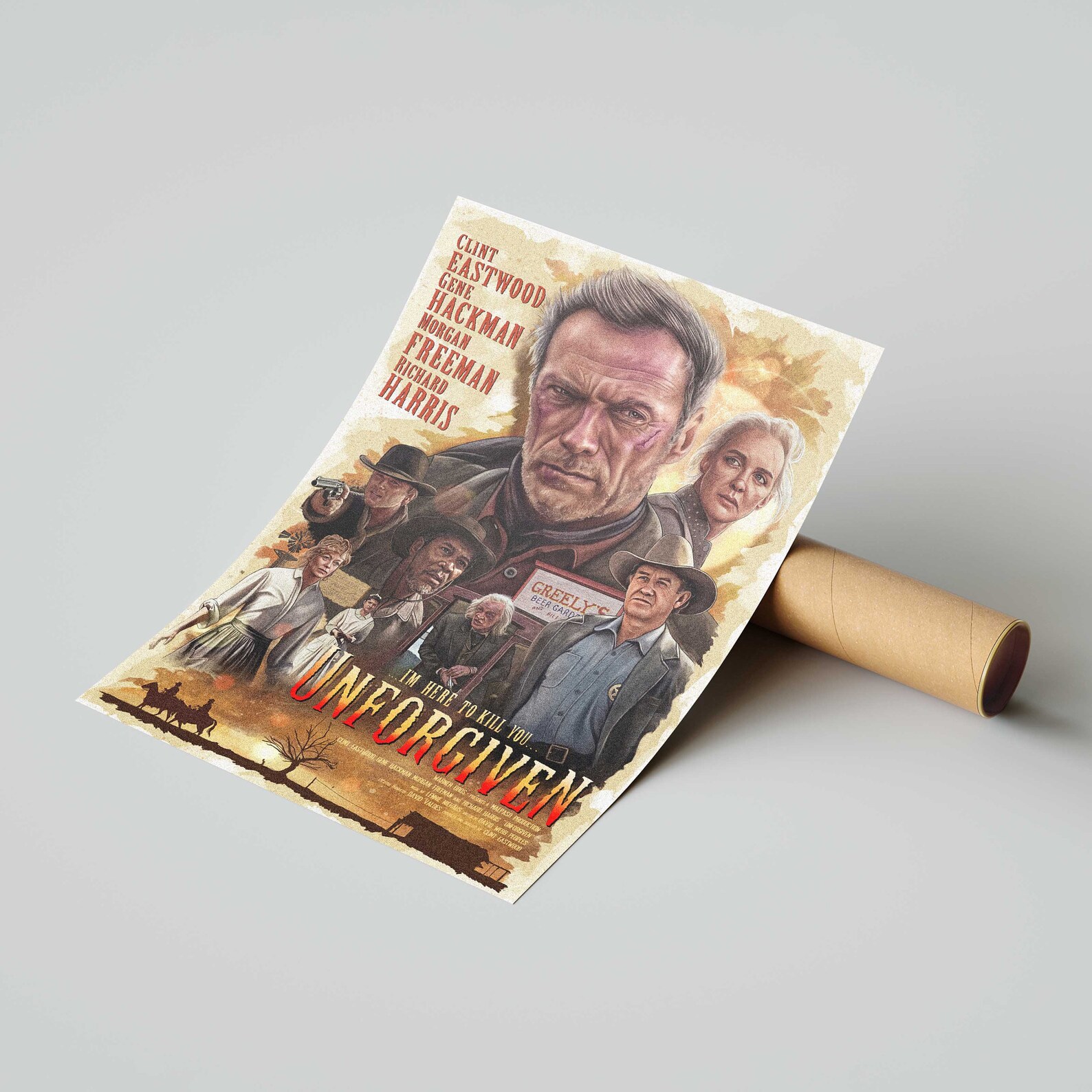 Unforgiven Movie Canvas, Unforgiven 1992 Movie Poster, Unforgiven Movie ...