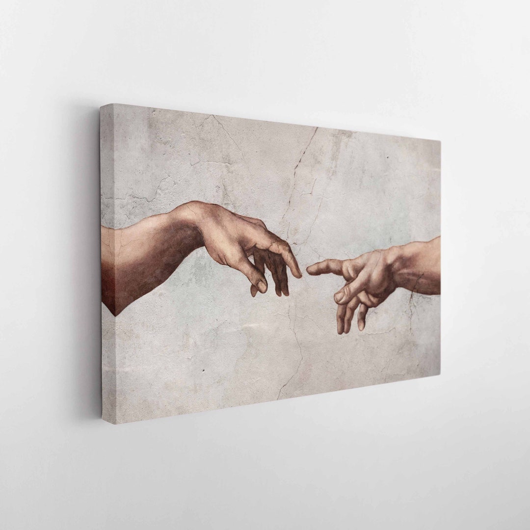 Hand of God Canvas, Creation of Adam Print, Hands of God Poster, Pop ...