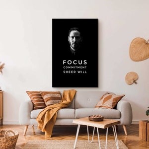 John Wick Portrait Canvas, John Wick Motivational Print, Focus ...