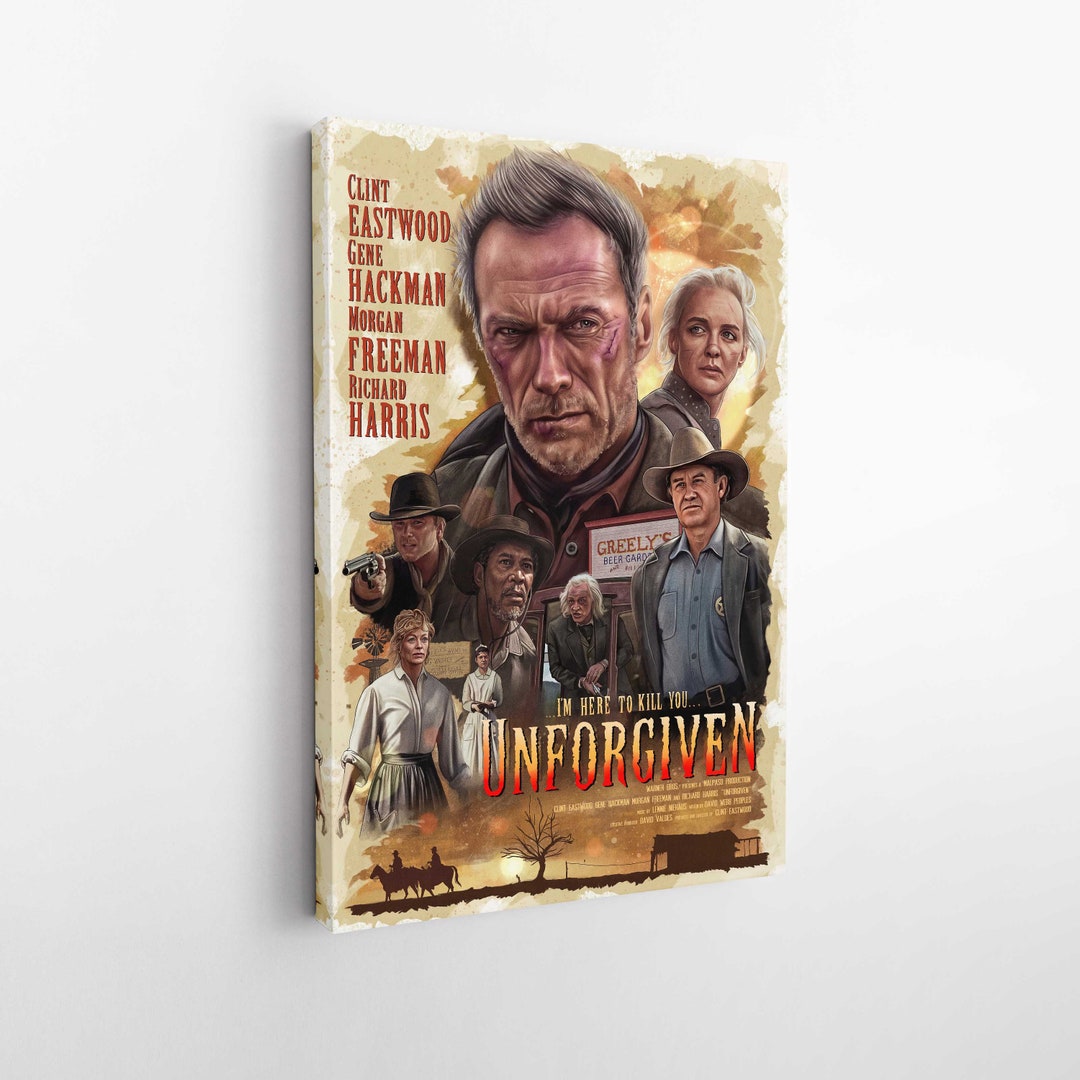 Unforgiven Movie Canvas, Unforgiven 1992 Movie Poster, Unforgiven Movie ...