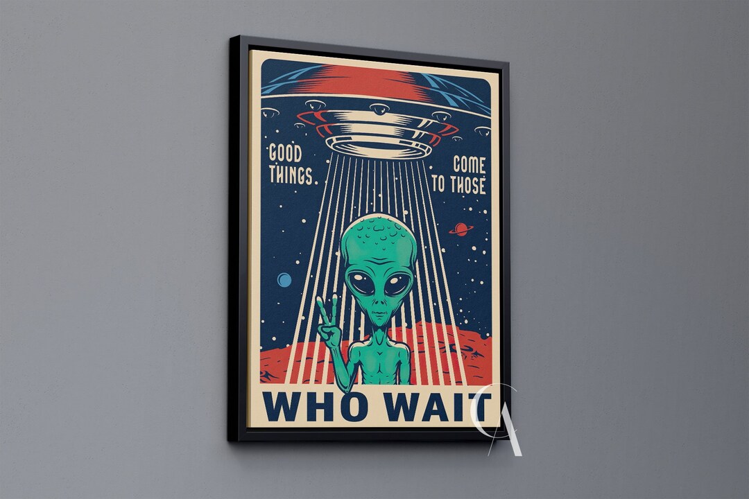 Alien Poster Alien Movie Art Poster Peace Canvas Ufo - Etsy