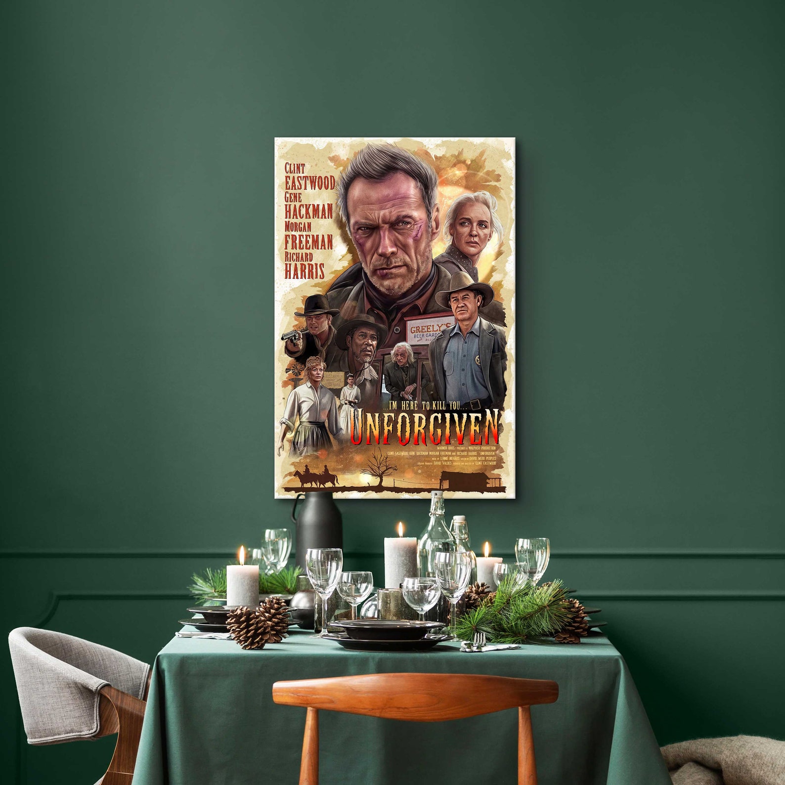 Unforgiven Movie Canvas, Unforgiven 1992 Movie Poster, Unforgiven Movie ...