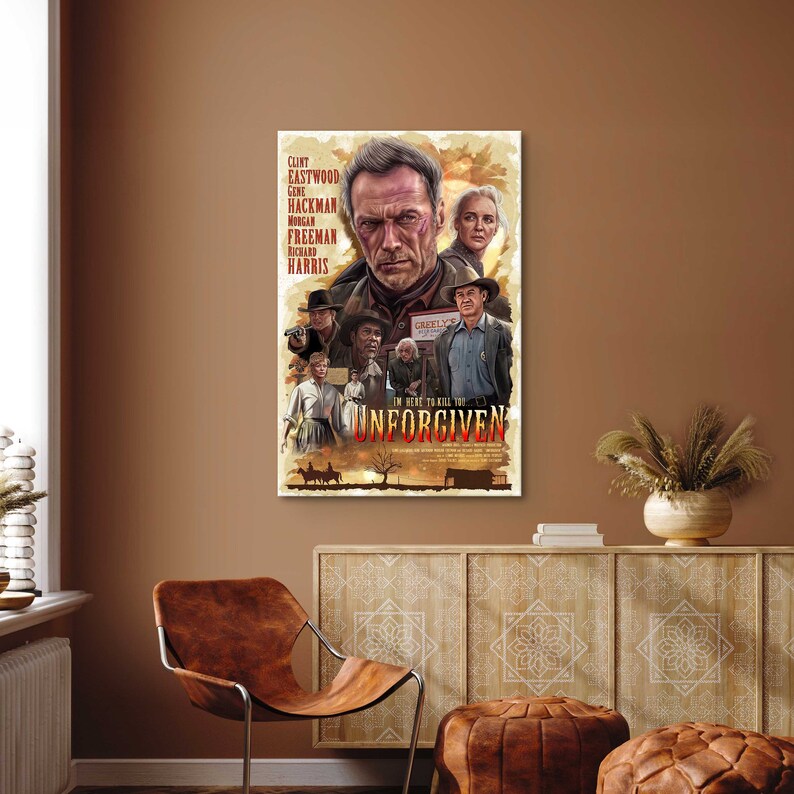 Unforgiven Movie Canvas, Unforgiven 1992 Movie Poster, Unforgiven Movie ...