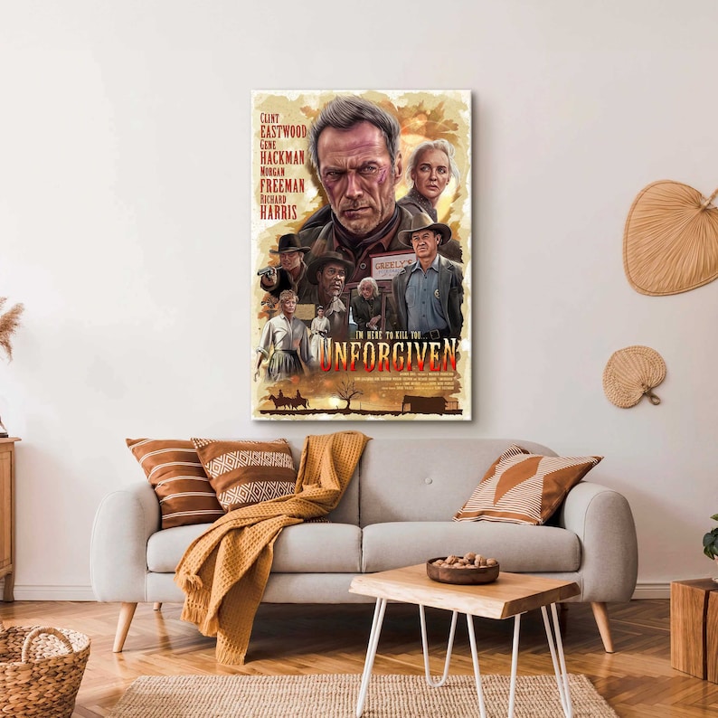 Unforgiven Movie Canvas, Unforgiven 1992 Movie Poster, Unforgiven Movie ...