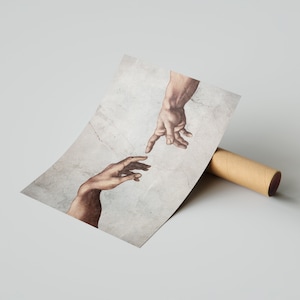 Hand of God Canvas, Creation of Adam Print, Hands of God Poster, Pop ...
