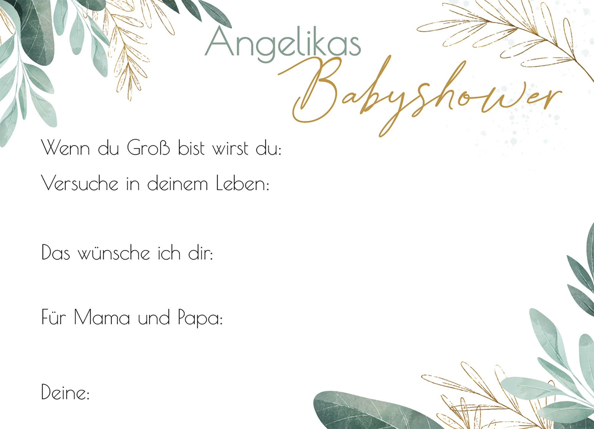 Fill Out Card Baby Party My Baby Shower Customizable - Etsy