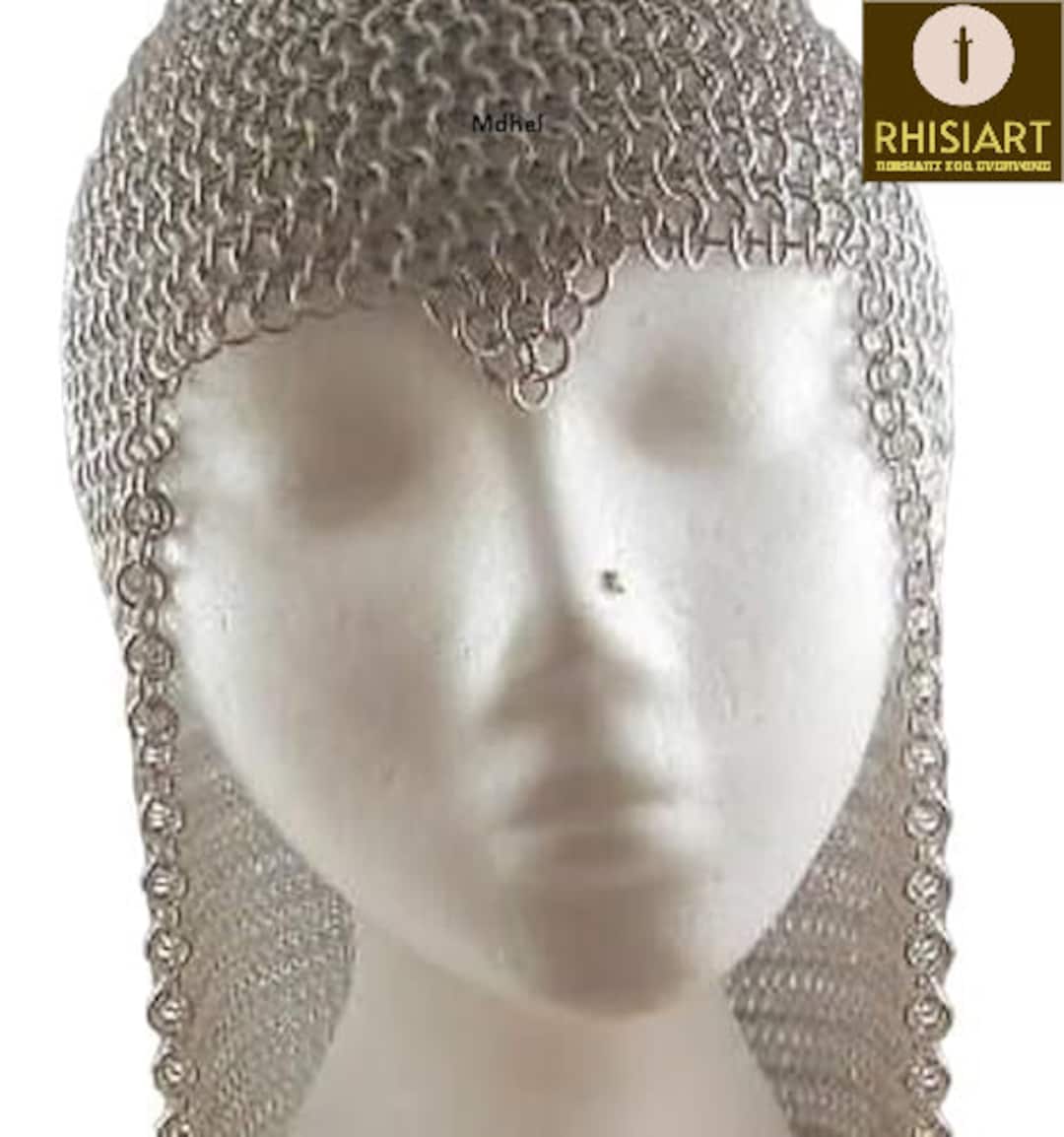 Handcrafted Medieval Aluminum Chainmail Coif Butted Authentic ...