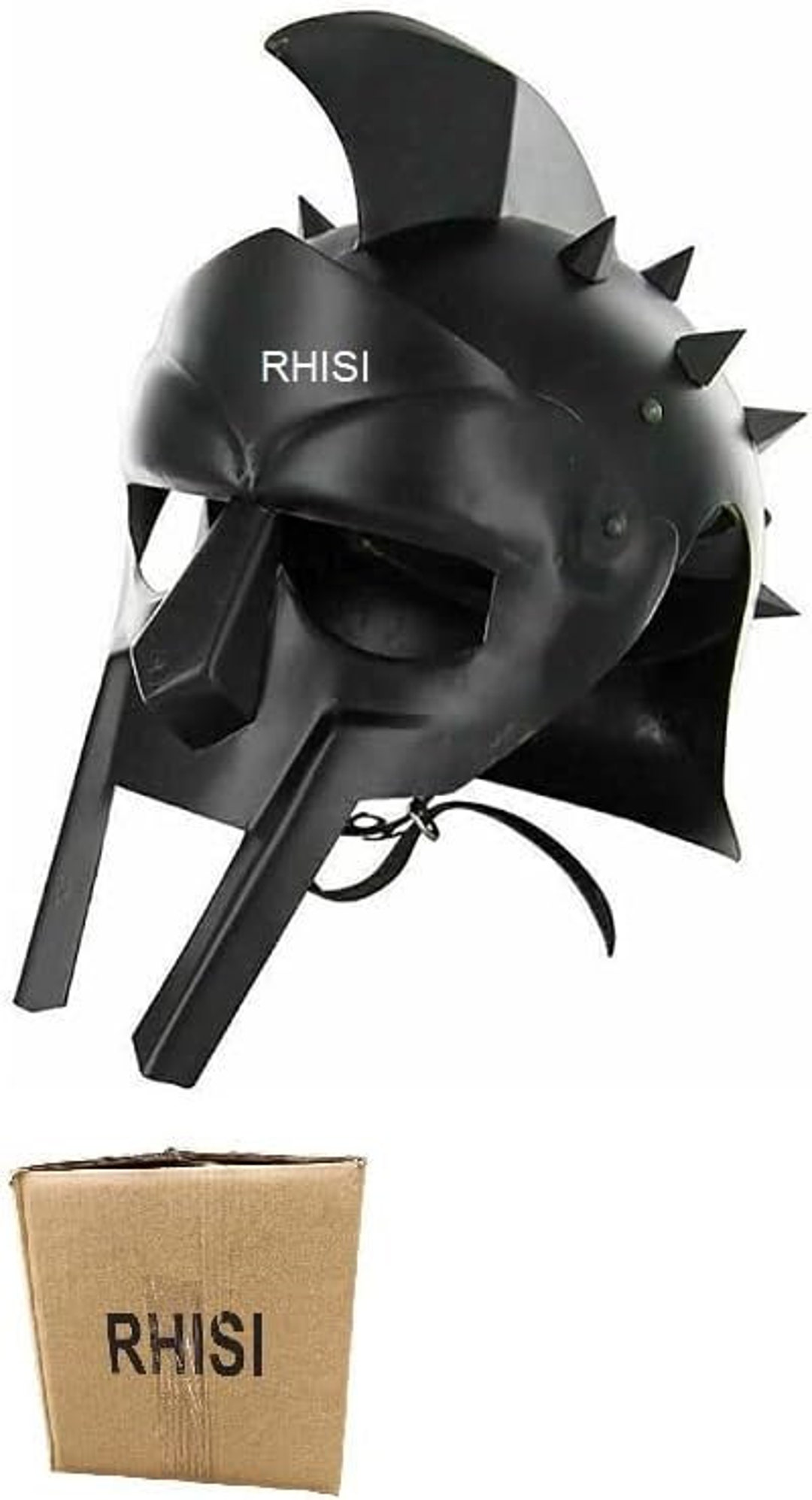 Gladiator Black Helmet Roman Greek Sapartan Armor With Free Wooden ...