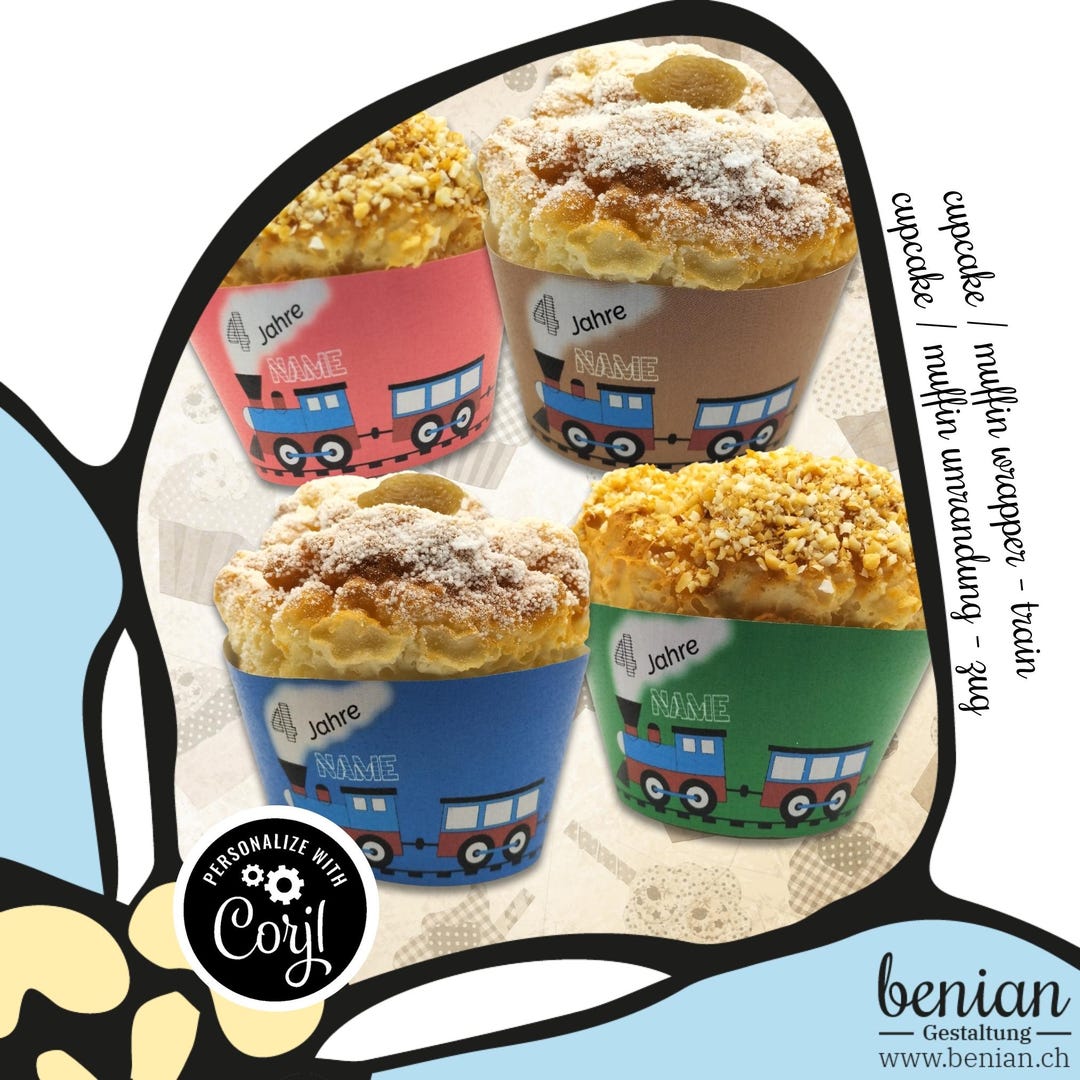 Train Theme Party – Cupcake / Muffin Wrapper – Instant Download - Train ...