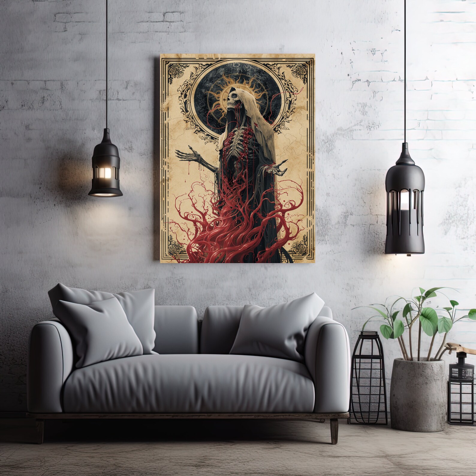 The Holy Mother of Death, Religious Art, Gothic Wall Art, Home Decor ...