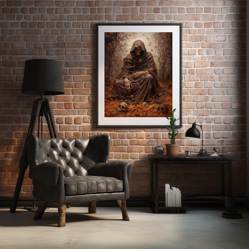 Grim Reaper in Autumn, Grim Reaper Print, Wall Art, Home Decor, Horror ...