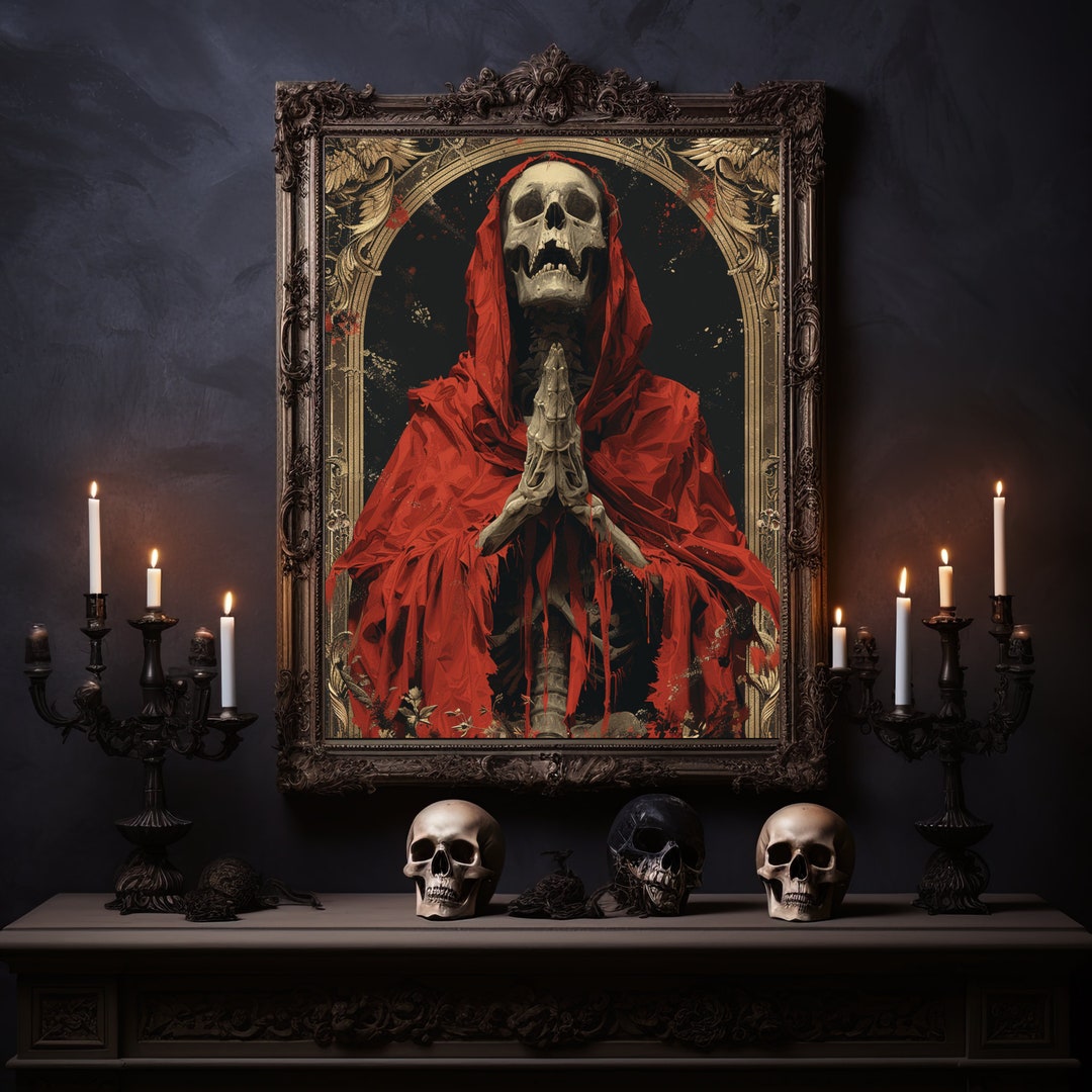 Praying Grim Reaper, Grim Reaper Print, Wall Art, Home Decor, Horror ...