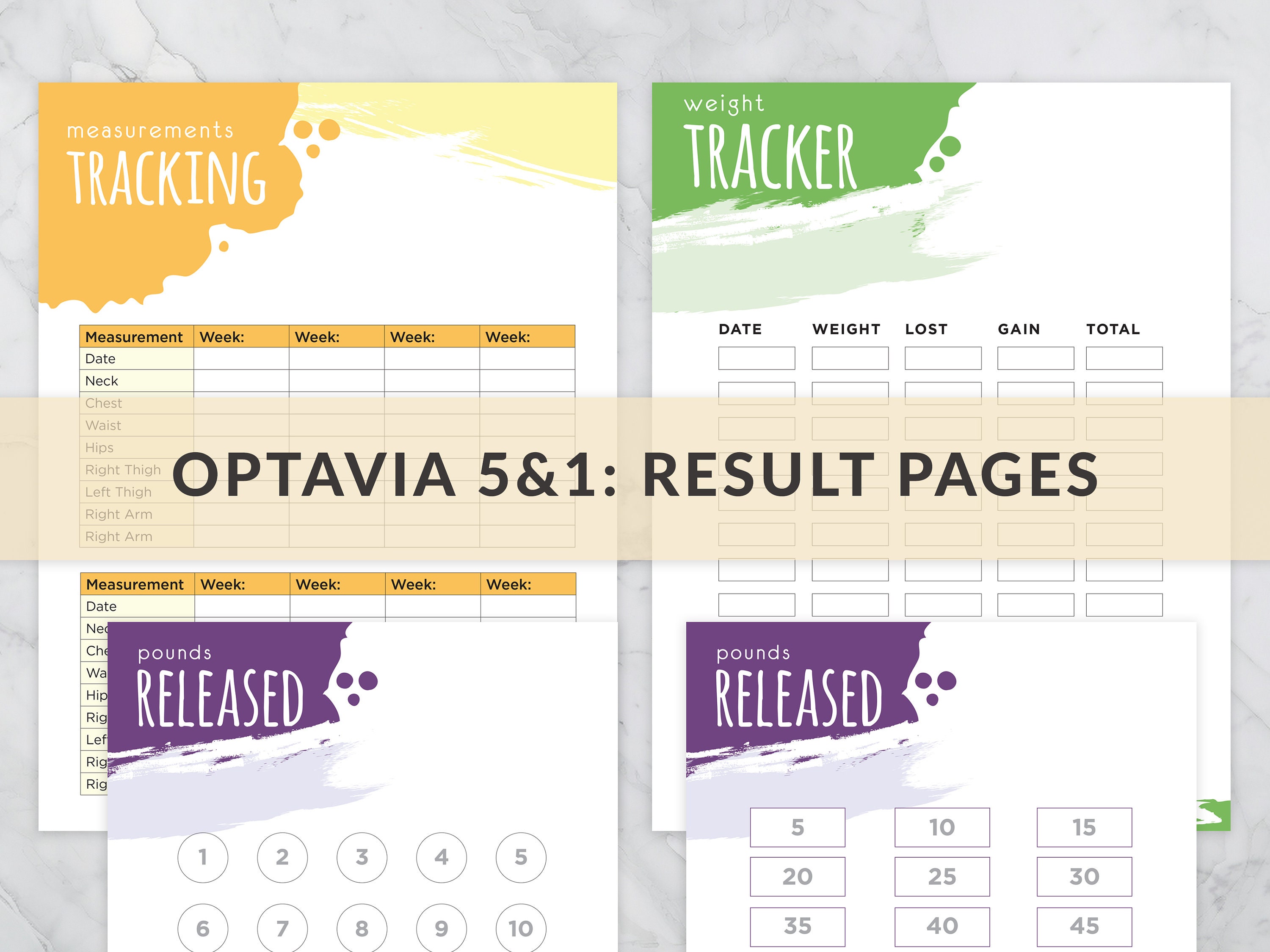 Optavia 5 and 1 Journal Pages, Optavia 5 and 1 Planner, Weight-loss ...