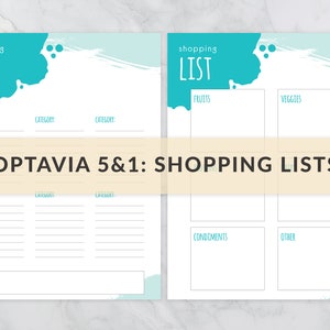 Optavia 5 and 1 Journal Pages, Optavia 5 and 1 Planner, Weight-loss ...
