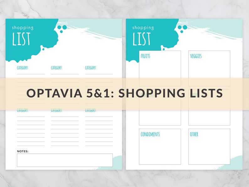 Optavia 5 and 1 Journal Pages, Optavia 5 and 1 Planner, Weight-loss ...