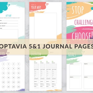 Optavia 5 and 1 Journal Pages, Optavia 5 and 1 Planner, Weight-loss ...