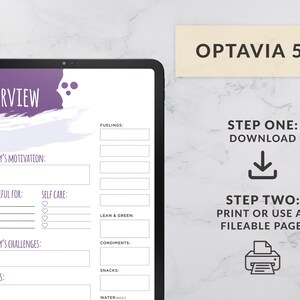 Optavia 5 and 1 Journal Pages, Optavia 5 and 1 Planner, Weight-loss ...