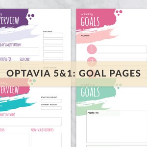 Optavia 5 and 1 Journal Pages, Optavia 5 and 1 Planner, Weight-loss ...