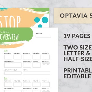 Optavia 5 and 1 Journal Pages, Optavia 5 and 1 Planner, Weight-loss ...