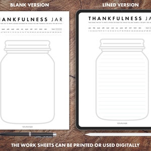 Thankfulness Jar, Gratitude Jar, A4/A5 DIGITAL + PRINTABLE, Gratitude ...
