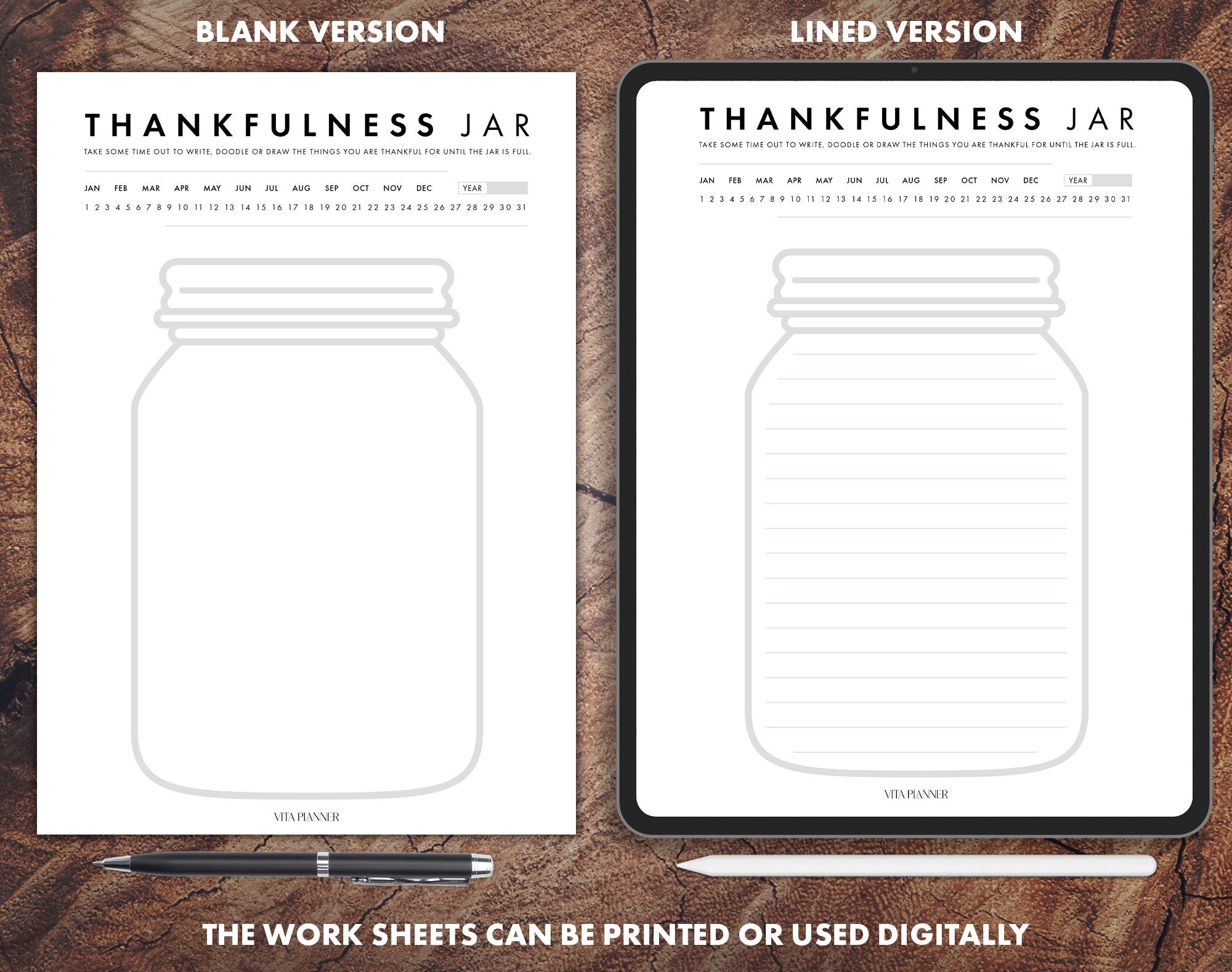 Thankfulness Jar, Gratitude Jar, A4/A5 DIGITAL + PRINTABLE, Gratitude ...