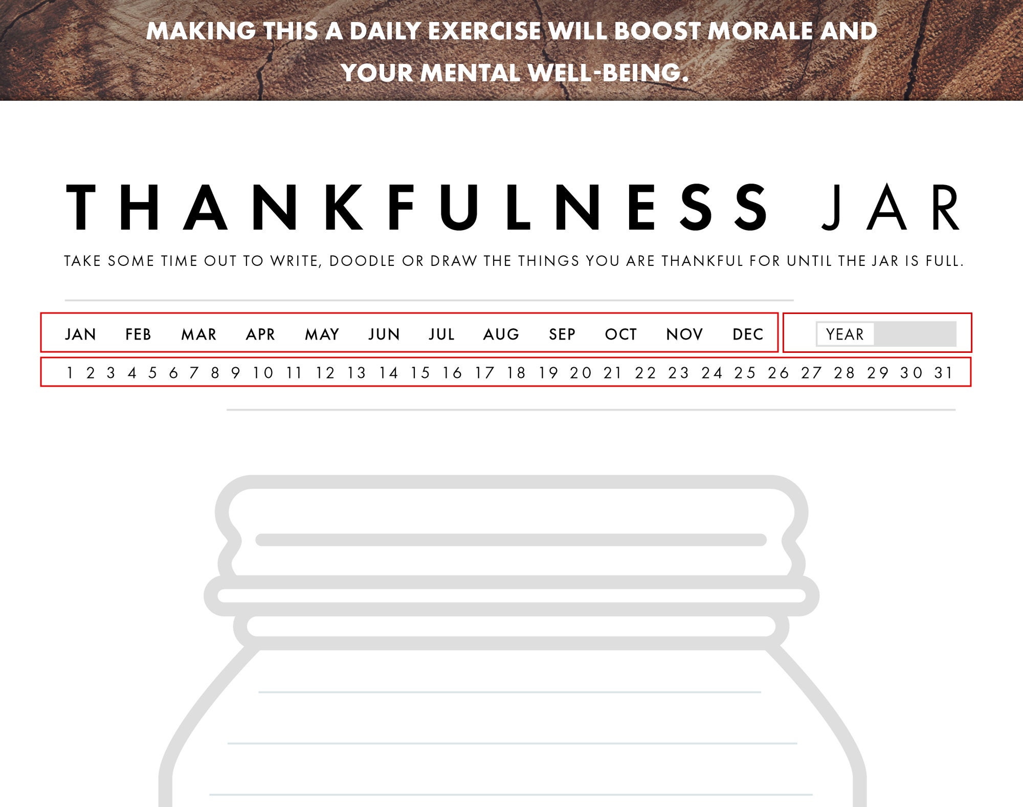 Thankfulness Jar, Gratitude Jar, A4/A5 DIGITAL + PRINTABLE, Gratitude ...