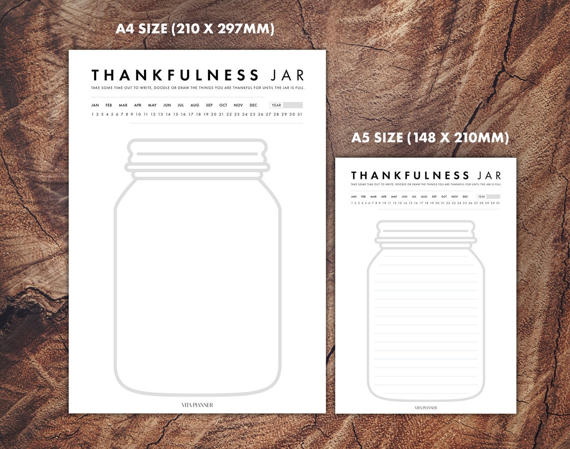 Thankfulness Jar, Gratitude Jar, A4/A5 DIGITAL + PRINTABLE, Gratitude ...