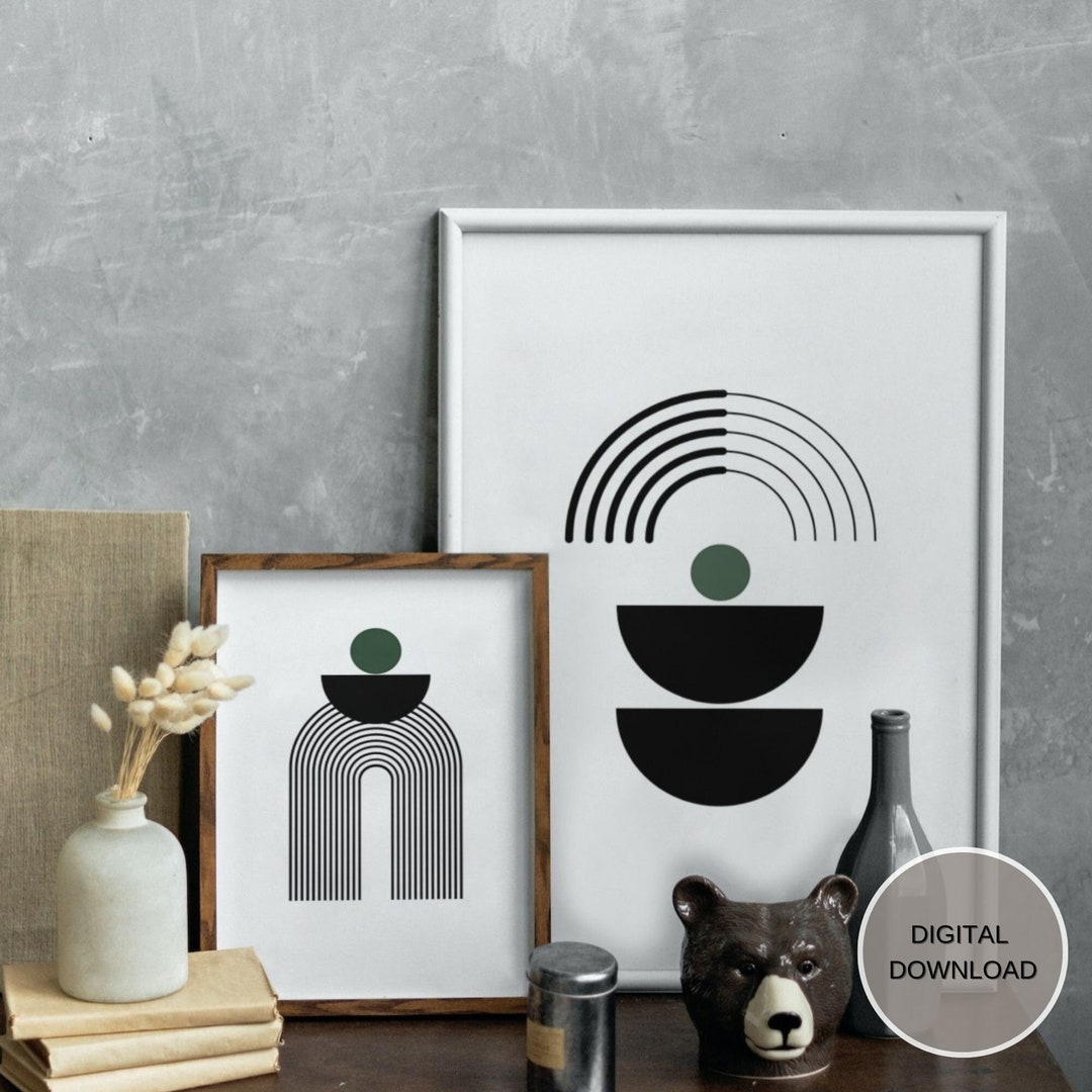 Boho Gallery Wall Art Set of 2, Boho Wall Art, Modern Prints, Bohemian ...