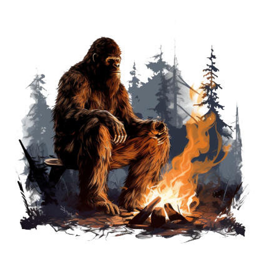 Bigfoot Sitting in the Side of Campfire PNG Sublimation Instant Digital Downloads - Etsy