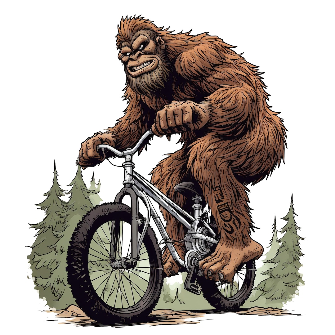 Bigfoot PNG Sublimation Design -bigfoot Riding Bike Instant Digital Downloads - Etsy
