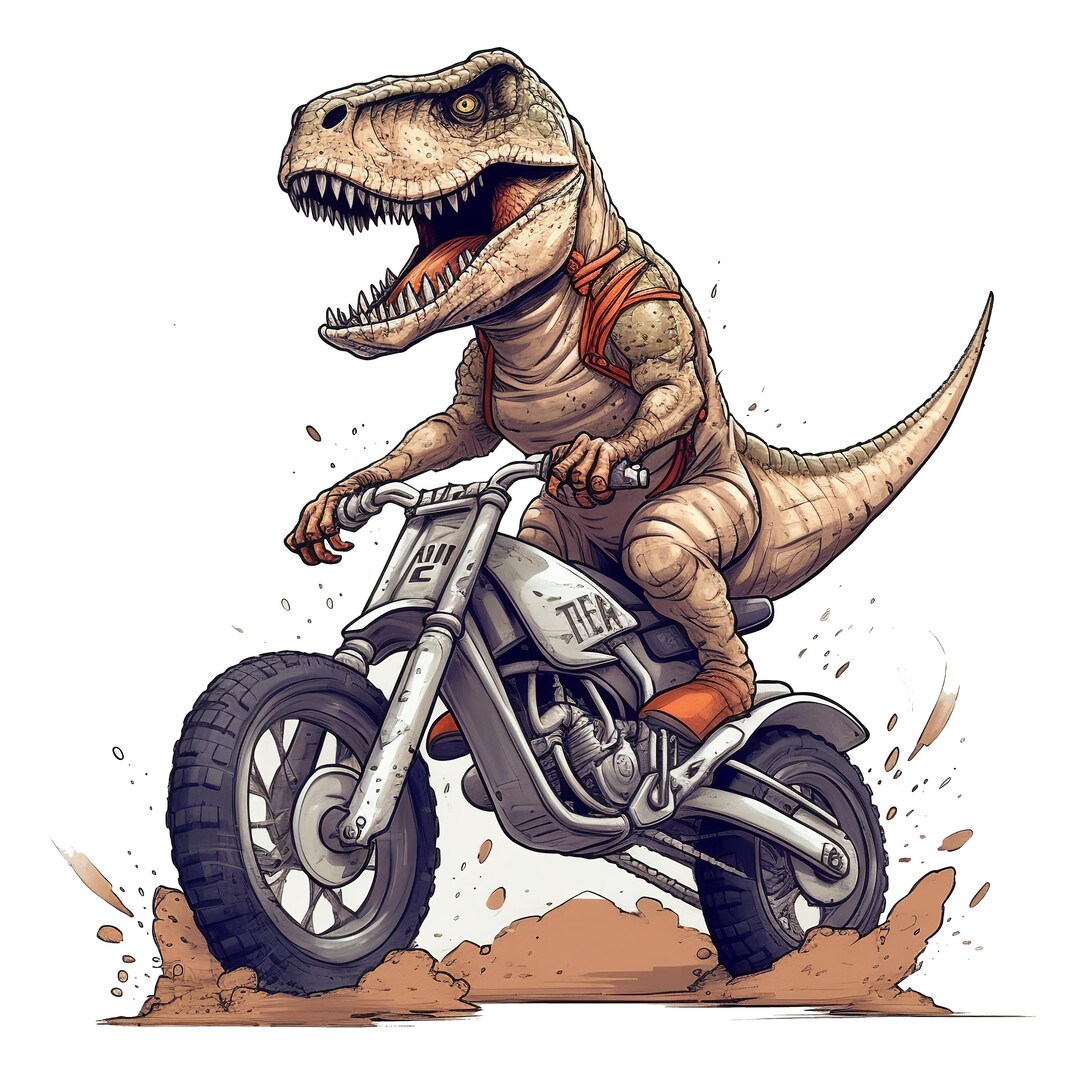 T Rex Riding a Dirtbike PNG Sublimation Design -T Rex Riding a Dirtbike ...