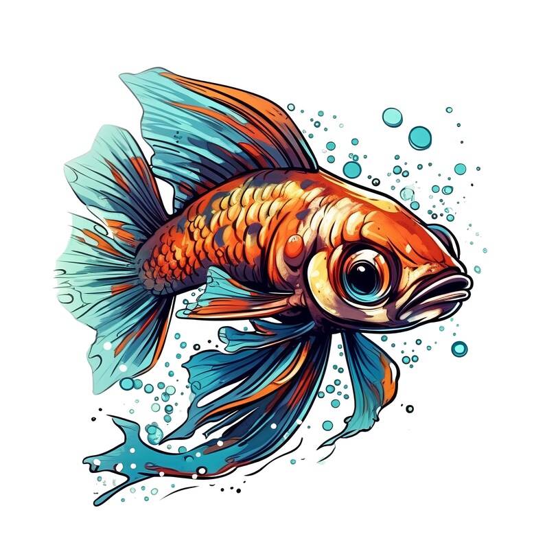 Guppy Fish PNG Sublimation Design guppy Fish Instant Digital Downloads ...