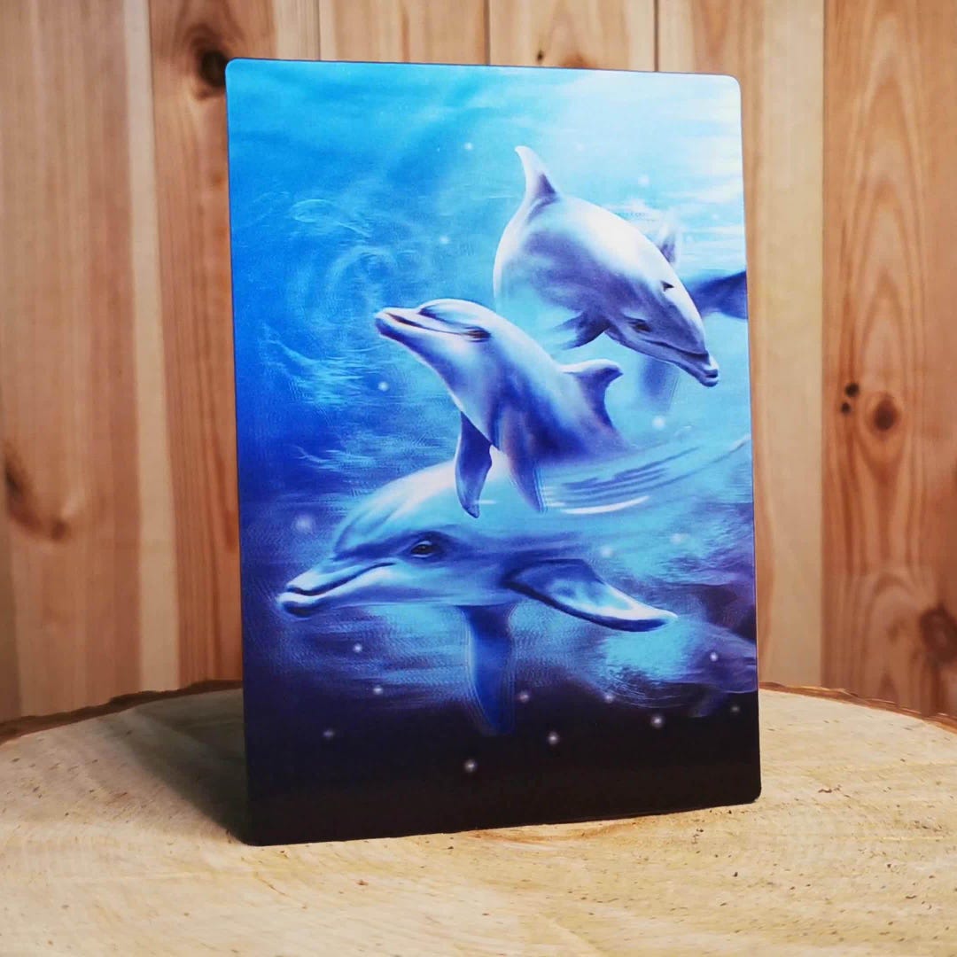 3D Lenticular Postcard 12x17cm Dolphins 3D Effect Holographic ...
