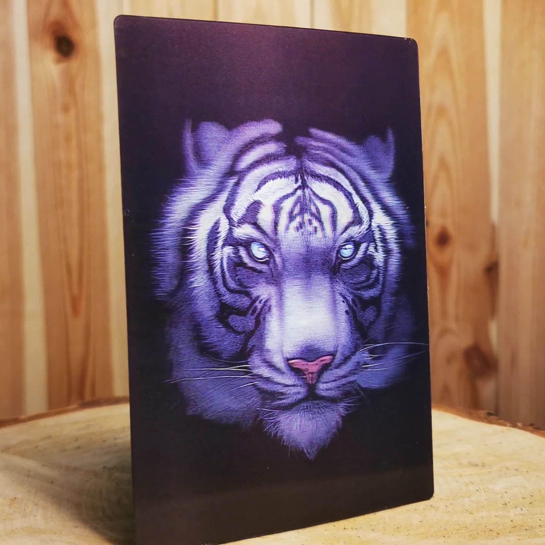 3D Lenticular Postcard 12x17cm Tiger Flip 3D Effect Holographic ...