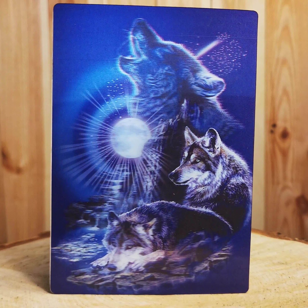 3D Lenticular Postcard 12x17cm Wolves 3D Effect Holographic ...