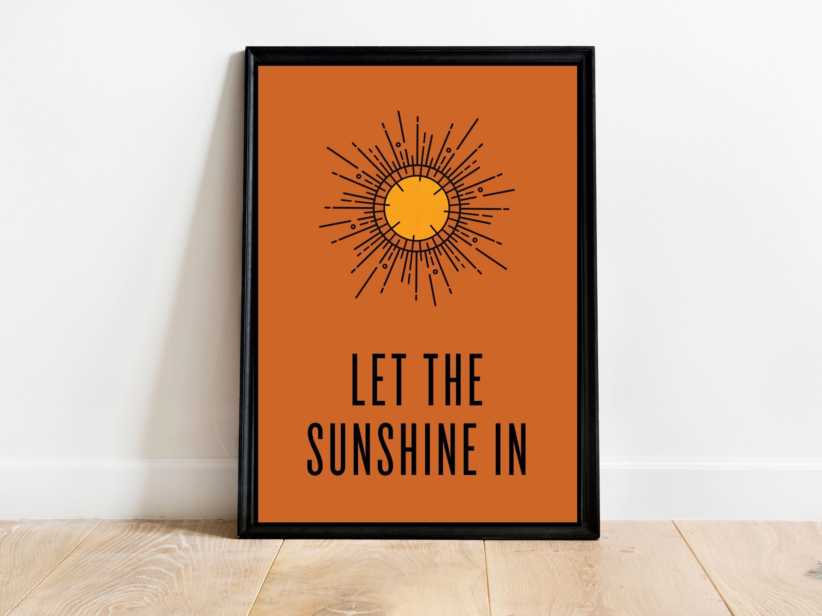 Let the Sunshine in Retro Printable Living Room Art Bedroom Wall Poster ...