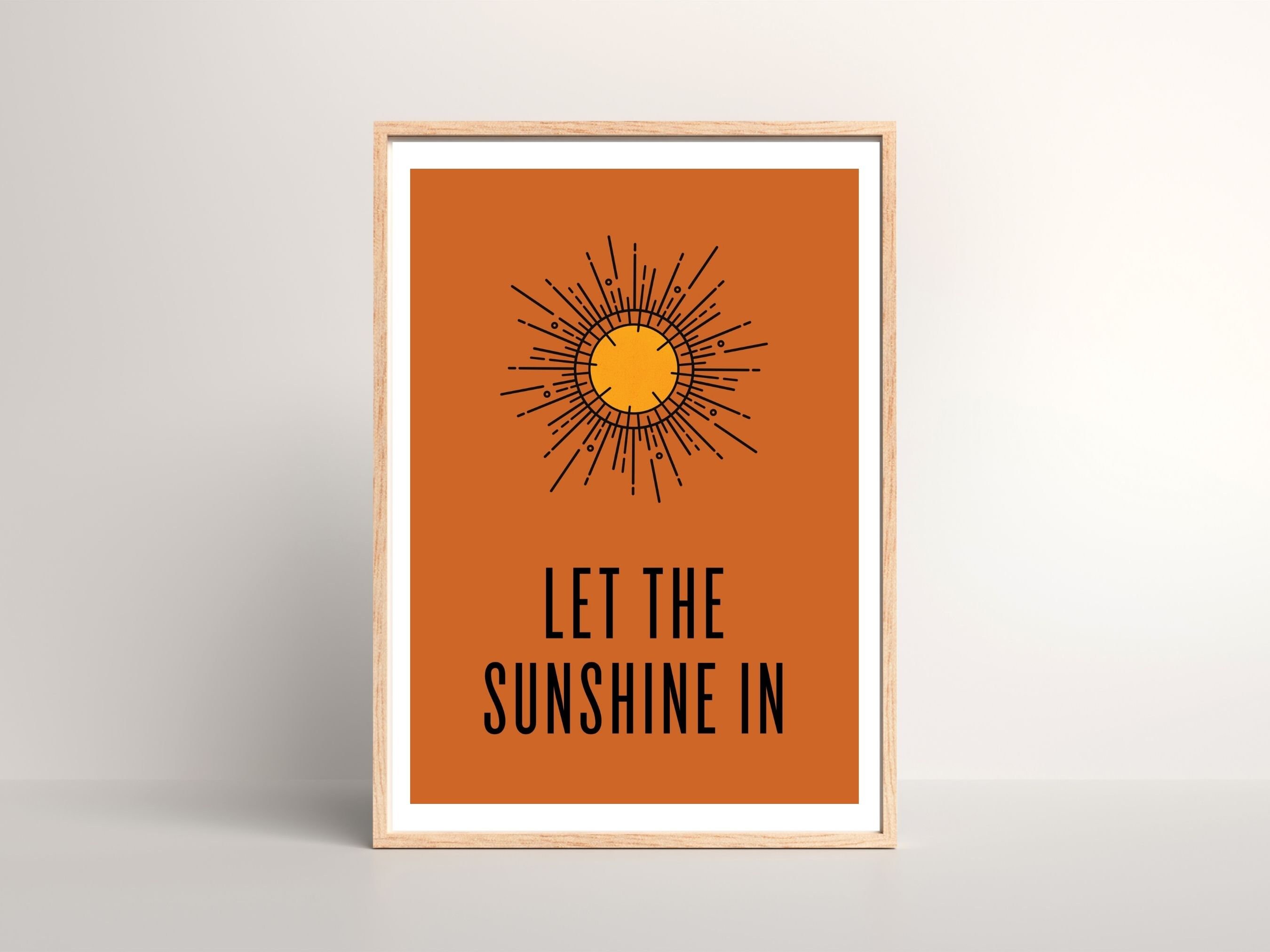 Let the Sunshine in Retro Printable Living Room Art Bedroom Wall Poster ...