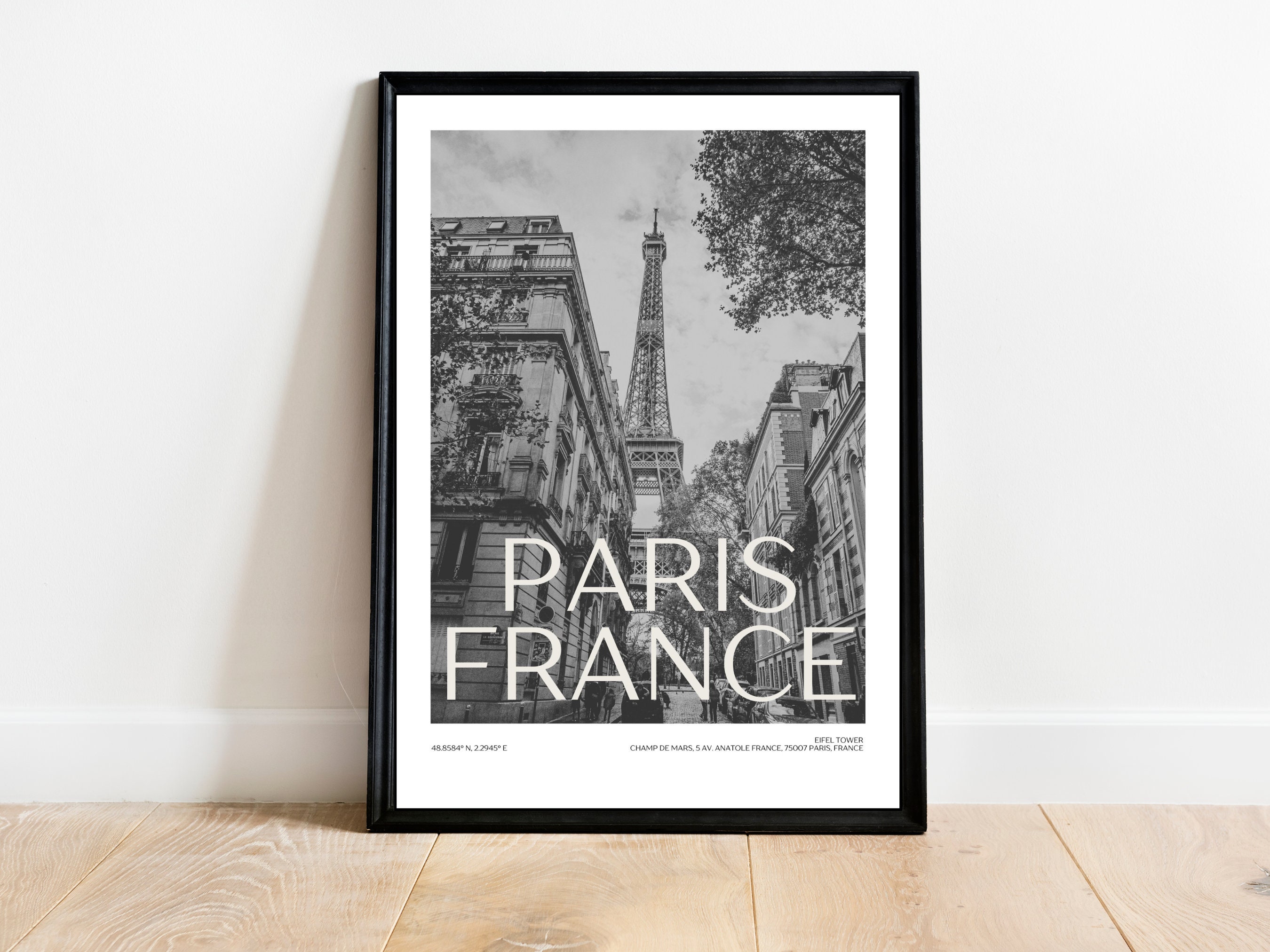 Paris France Printable City Collection Art Flower Words Original Art ...