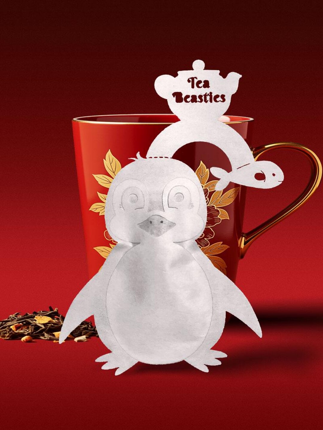 Penguin Shaped Handmade Custom Tea Bag (4 Pieces) | Party Favor ...